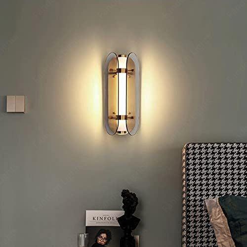 LED Smoke Glass Gold Wall Light Living Dining Bedside Light - Warm White