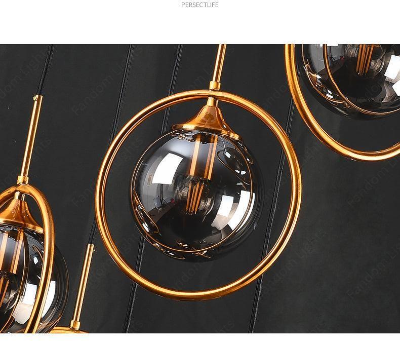 10 LIGHT LED Amber GLASS DOUBLE HEIGHT STAIR CHANDELIER - WARM WHITE ...