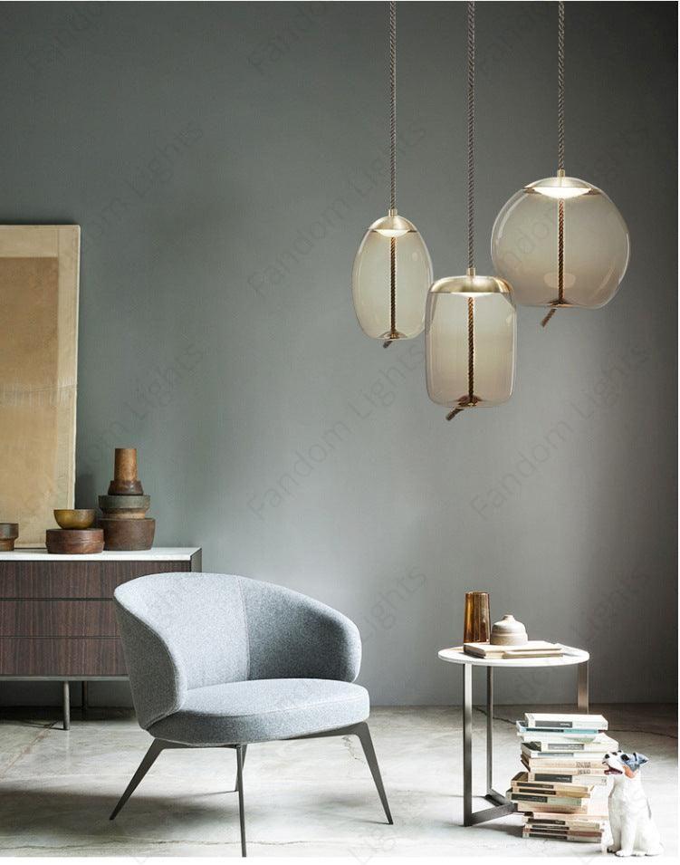LED Glass Cognac Gold Pendant Lamp Ceiling Light - Warm White | Ashish ...