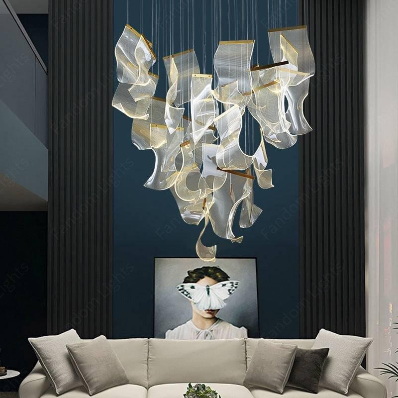 fandom-lights-chandelier-20-light-led-acrylic-gold-big-curvy-plate ...