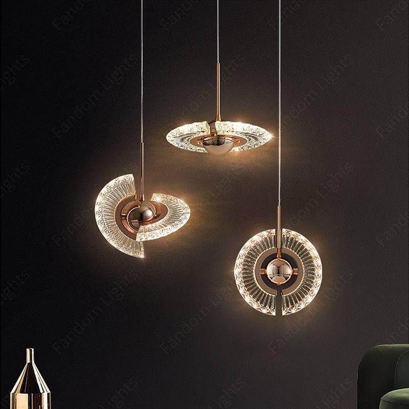 led 1-Light Gold Twistable Crystal Hanging Pendant Ceiling Lamp Light ...