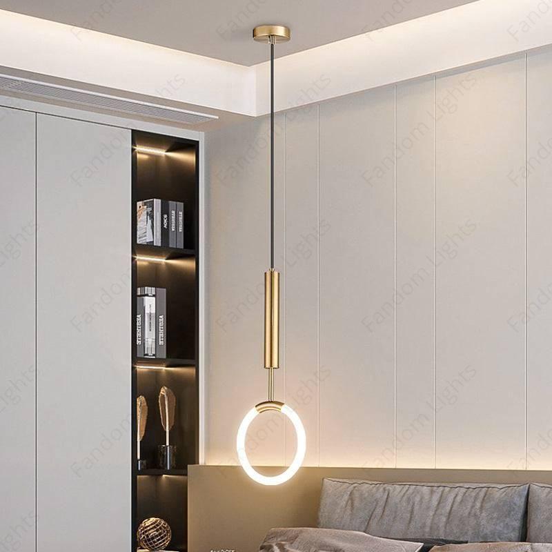 fandom-lights-pendant-lamp-led-1-light-modern-led-golden-200mm-ring ...