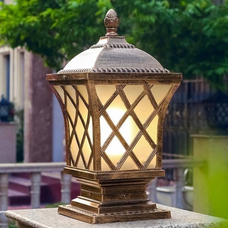 Cross Design Pillar Light Antique Gate Lamp E27 Lantern Post E27 (Color ...